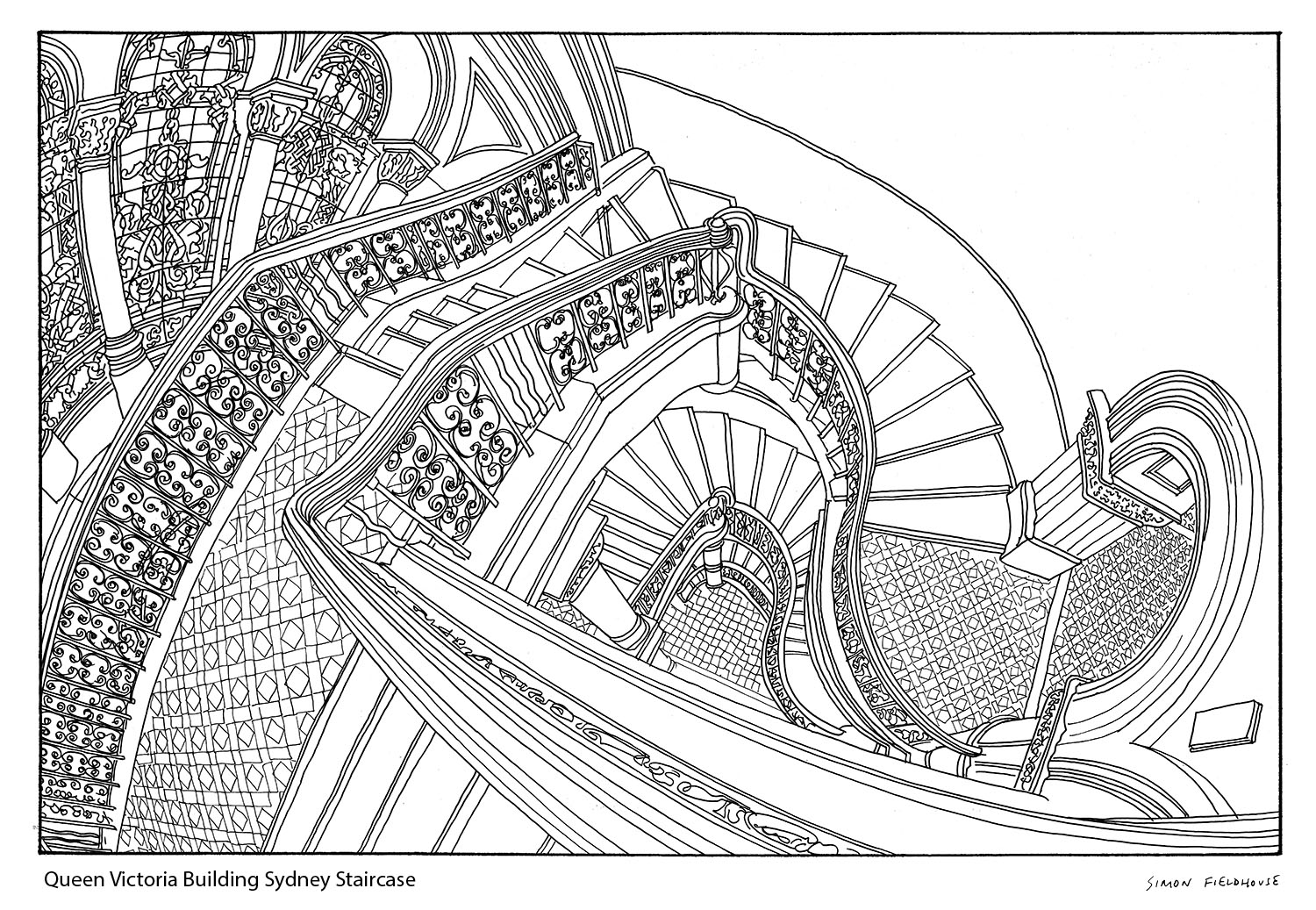 QVB Queen Victoria Building Sydney Staircase Interior - Simon Fieldhouse